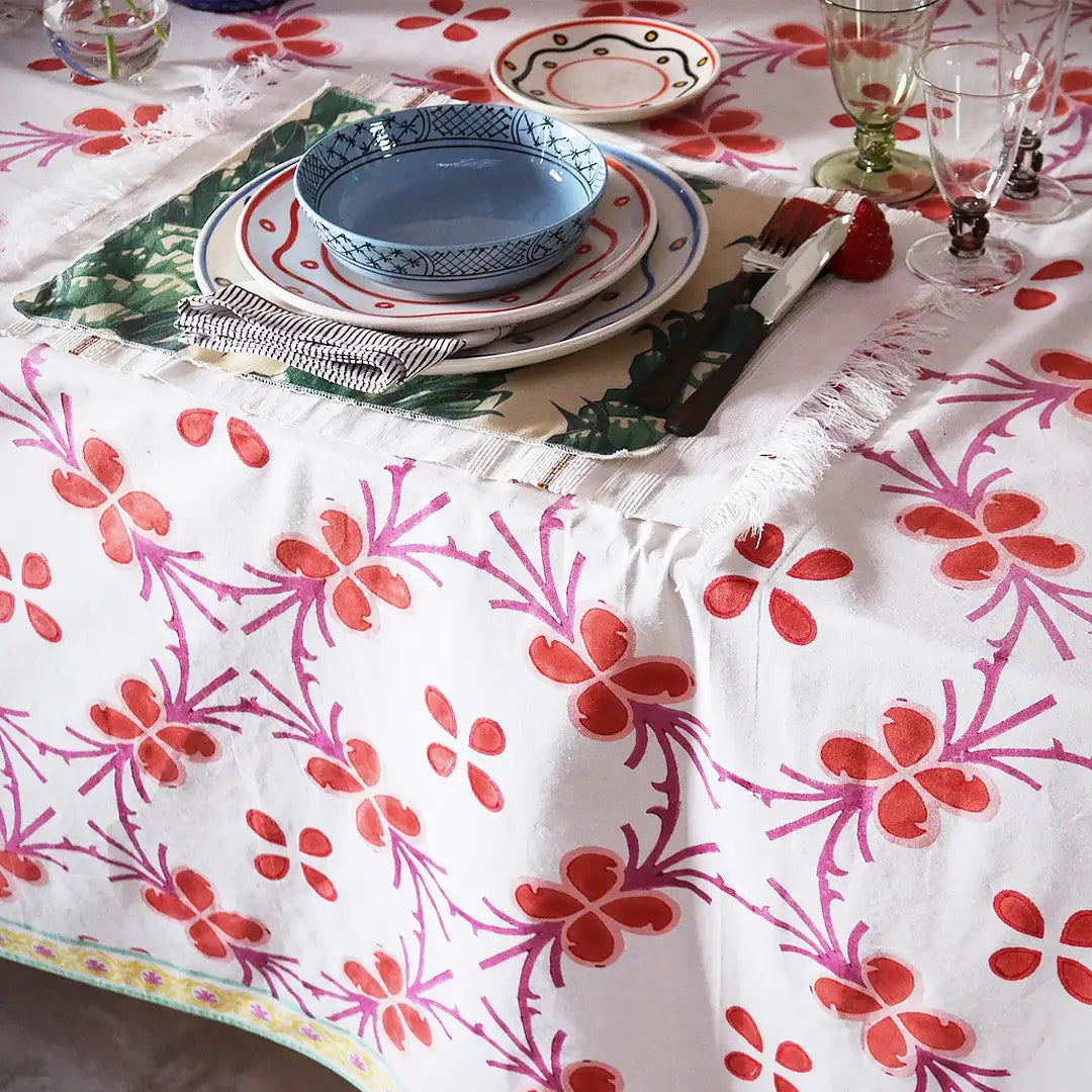 Papillon Tablecloth inspired by traditional Portuguese mosaics – Vida Dura
